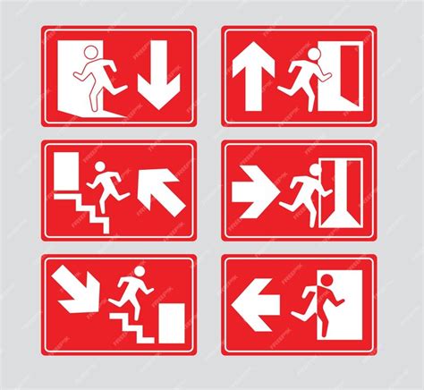 Premium Vector Emergency Arrow Exit Sign Template