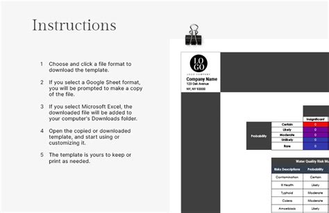 Quality Risk Management Chart Template Google Sheets Excel Template Net