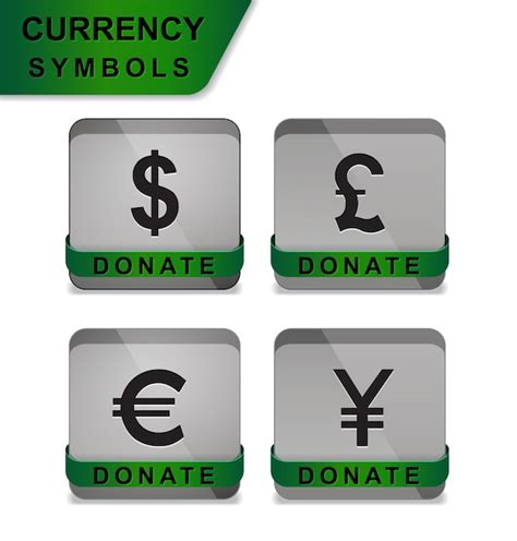 Premium Vector A Set Of Buttons With The Word Currency On Them