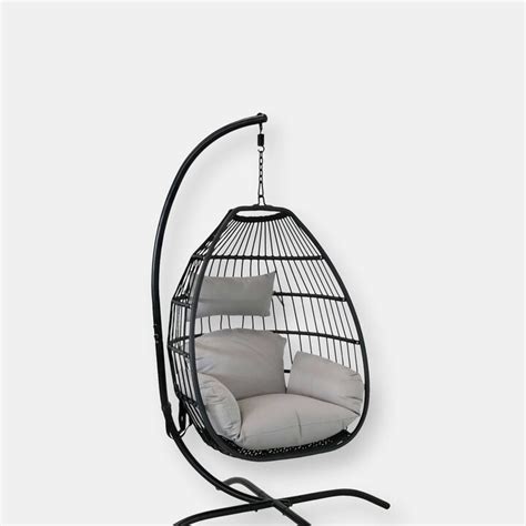 Sunnydaze Decor Sunnydaze Resin Wicker Hanging Egg Chair With Steel