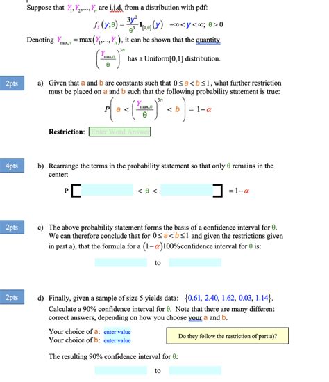 Solved Suppose That Y Y Yn Are I I D From A Chegg Com