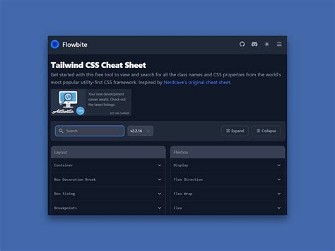 Tailwind Css Cheat Sheet Prototypr Toolbox