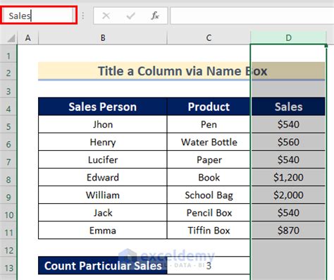 How To Title A Column In Excel 5 Methods ExcelDemy