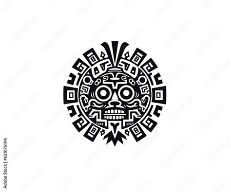 Vector Illustration Of The Symbolic Form Of The Aztec Cosmology In