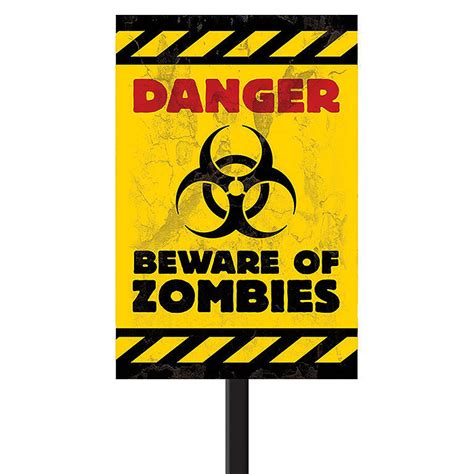 Beware Of Zombies Sign Zombies