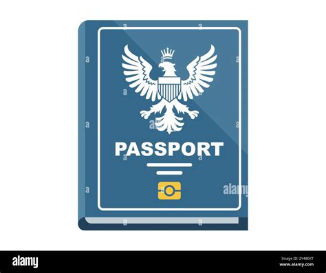Blue Passport With Coat Of Arms Eagle On Foreign Passport Stock Vector