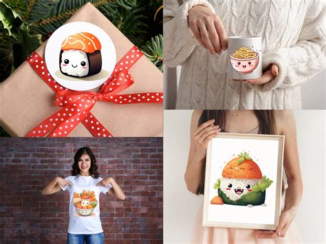 Kawaii Japanese Food Clipart Cute Sushi Onigiri Nigiri Maki Ramen