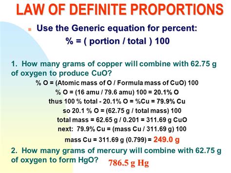 Law Of Definite Proportions