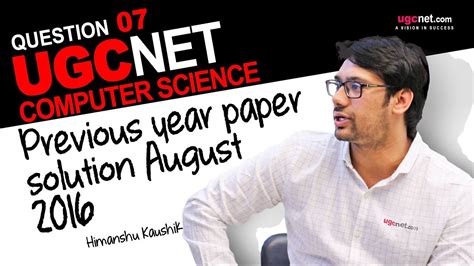 Question 07 Ugc Net Computer Science Previous Year Paper Solution