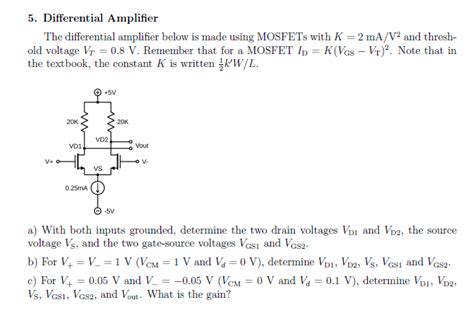 Solved Differential Amplifierthe Differential Amplifier Chegg