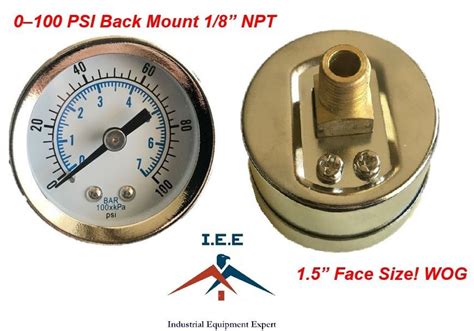 Air Compressor Pressurehydraulic Gauge 15 Face Back Mount 18 Npt