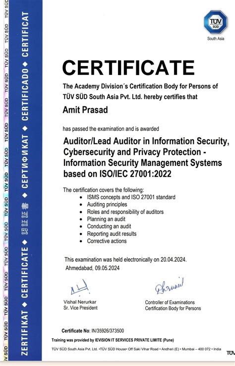 Amit Prasad On Linkedin Iso27001 Leadauditor Informationsecurity Professionaldevelopment…
