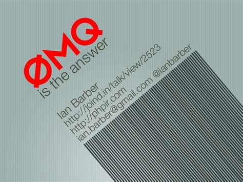 Zeromq Is The Answer