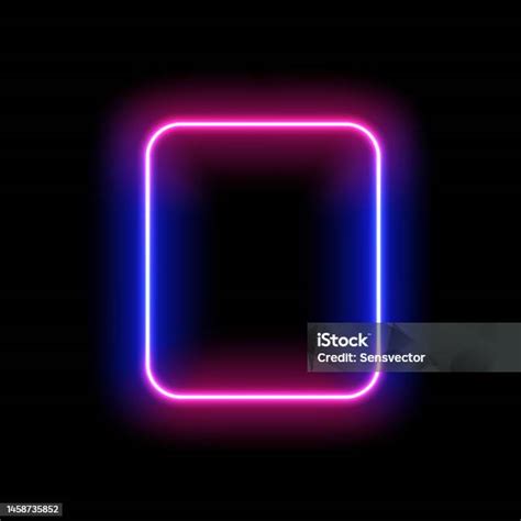 복사 공간을 위한 네온 프레임 사각형 모양의 테두리 강조 표시를 위한 배너 그림에 반짝이는 선이 있는 빈티지 또는 복고풍 빛나는