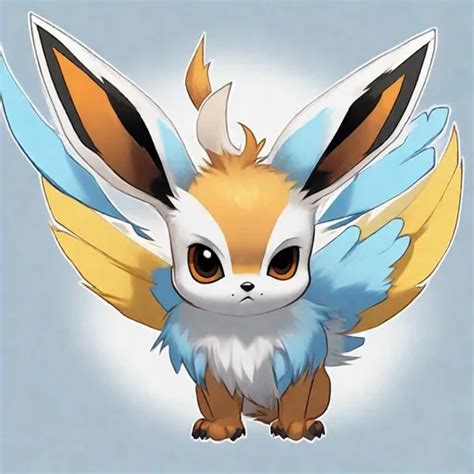 Eevee Very Light Blue With Orange Head Light Blue