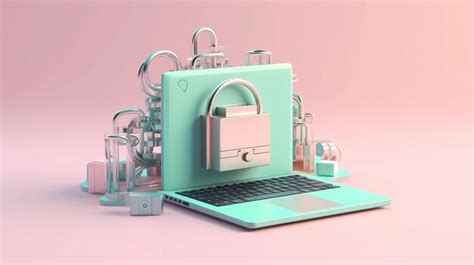 Premium Ai Image Hightech Laptops Defending Data In Serene Hues