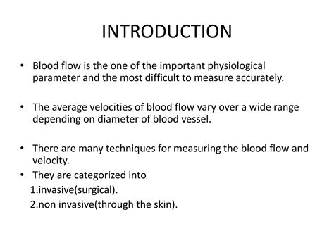 Blood Flow Measurement Ppt