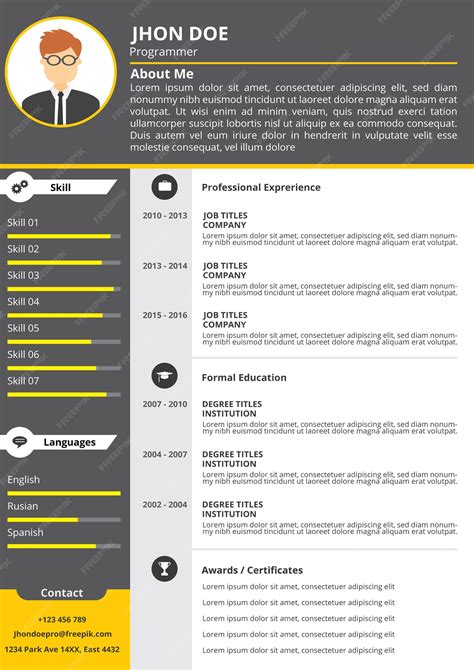 Premium Vector Programmer Resume Template