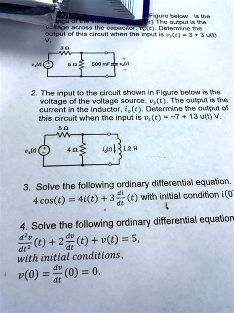 solved figure below is the output voltage across the capacitor v t