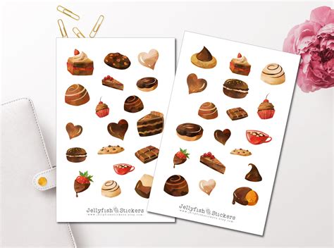 Jellyfish Stickers - Schokolade Sticker Set