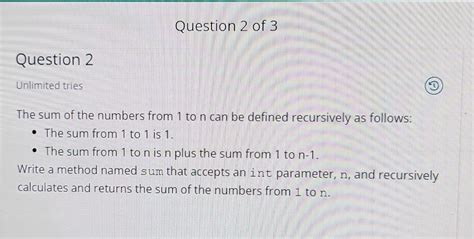 Solved 0 Of 3 Points Question 1 Unlimited Tries Given