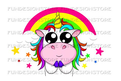 FUNNY UNICORN RAINBOW SUBLIMATION PNG Graphic By Fundesigns