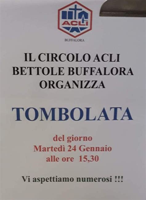 Azione Sociale Acli Tombolata Circolo Acli Buffalora BS