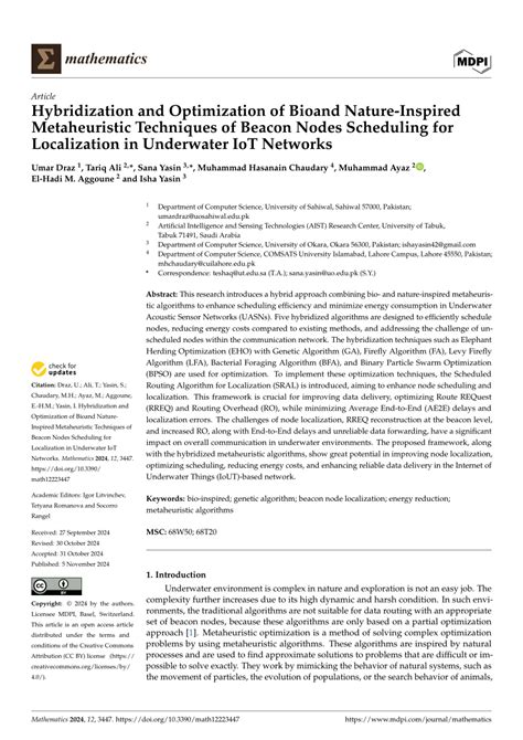 Pdf Hybridization And Optimization Of Bioand Nature Inspired