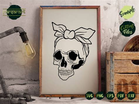 Skull Svg Skull Bandana Svg Skull Head Clipart Human Skeleton Etsy