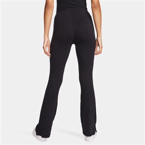 Nike W Nsw Nk Chll Knt Mrib Mr Flr Pantalón Negro De Mujer Lifestyle