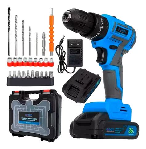 Furadeira Parafusadeira 36v Profissional Brushless 2 Bateria Frete grátis