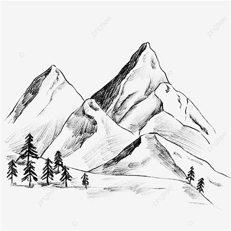 Lukisan Pensil Pemandangan Gunung