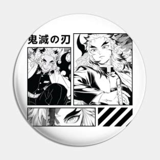 Demon Slayer Anime Kyojuro Rengoku Pins And Buttons For Sale TeePublic