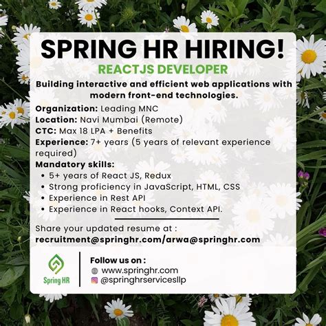 Urgently Hiring Reactjs Developer Arwa Readymadewala