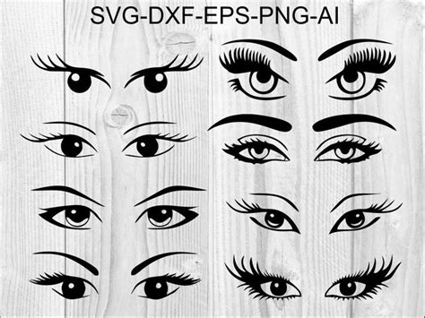Eyelashes SVG Eyelashes And Brows Svg Makeup SVG Eyebrow Silhouette Girl Clipart