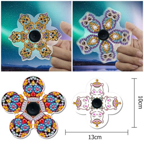 DIY Fidget Spinner 5D Diamond Painting Gyro Cartoon National Flag Cross