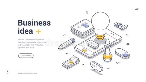 Creative Web Banner Template Featuring Isometric Design For Business Concepts And Ideas Stock