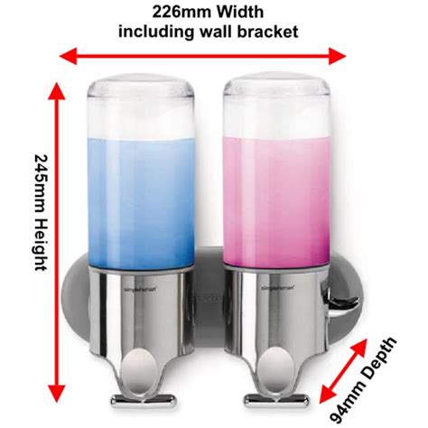 Simplehuman Twin Clear Stainless Steel Dispenser Byretech Ltd