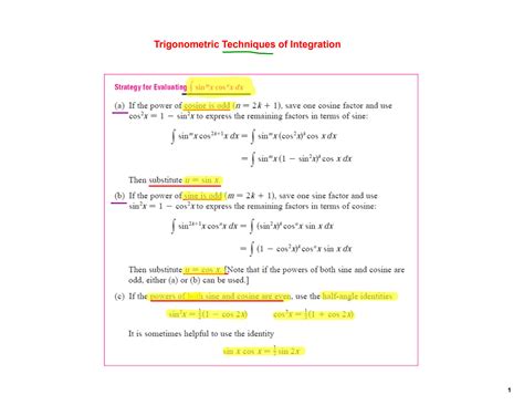Solution 6 3 Trigonometric Techniques Of Integration 2 Studypool