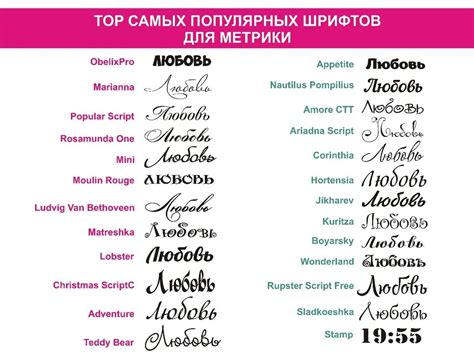 10 названий шрифтов