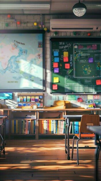 Interactive Smart Classroom With Iot In Education Premium Ai Generated Image