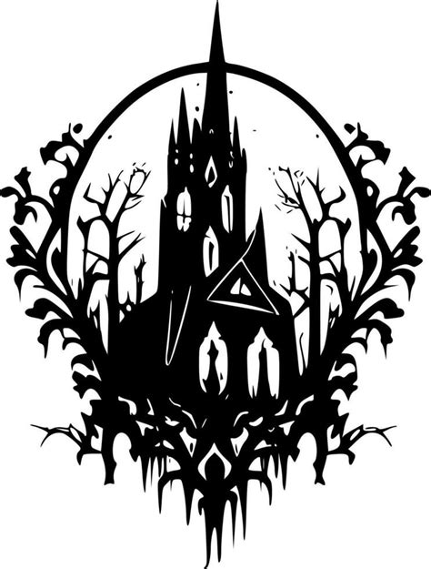 Gothic Black And White Vector Illustration 23545152 Vector Art At Vecteezy