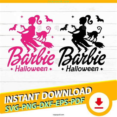 Barbie Halloween Svg Png Cricut Silhouette Pink Witch Doll