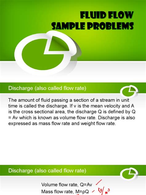 Fluid Flow Sample Problem Continuity Equation Pdf Fluid Dynamics Discharge Hydrology
