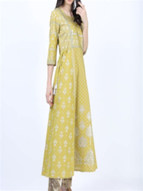 Buy Vishudh Green Ethnic Motifs Printed Kurta Kurtas For Women
