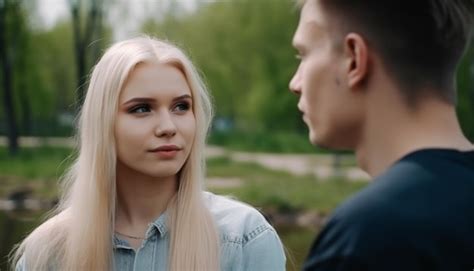 Premium Ai Image Two Young Adults In Love Enjoying Nature Smiling And