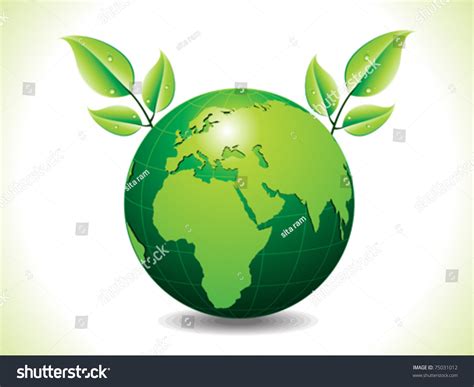 Abstract Green Eco Globe With Leaf Vector Illustration Shutterstock