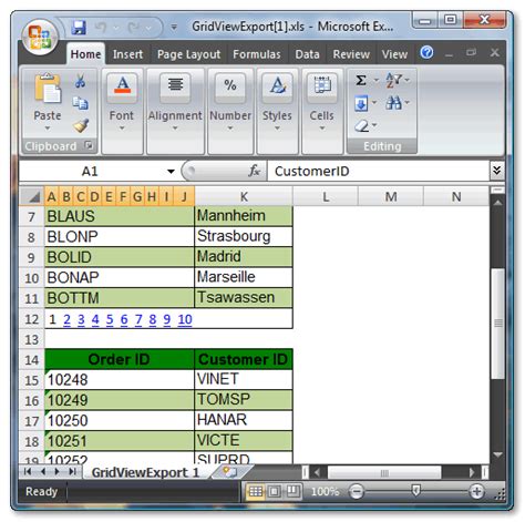 Exporting Multiple Gridviews To Excel Spreadsheet In Aspnet