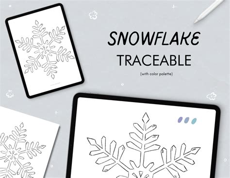 Snowflake Traceable — Color With Kendi Procreate Tutorials Brushes