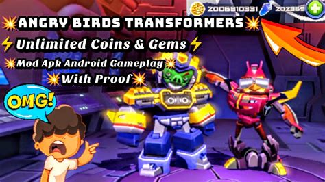 Angry Birds Transformers Mod Apk Unlimited Coins And Gems 2022 Android